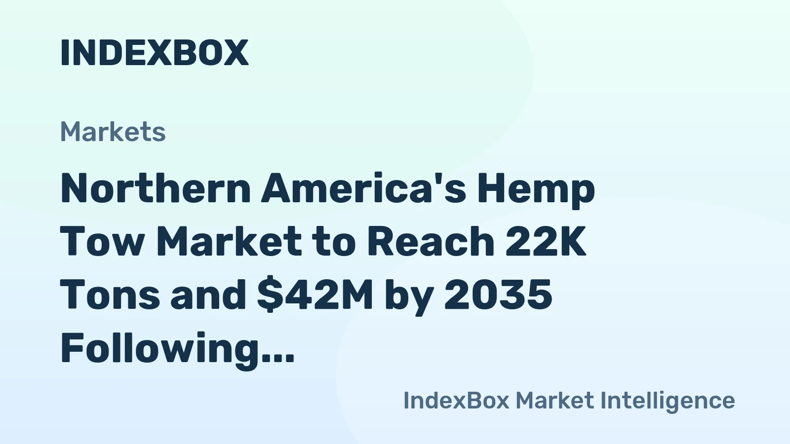 Northern America's Hemp Tow Market to Reach 22K Tons and $42M by 2035 Following Recent Contraction