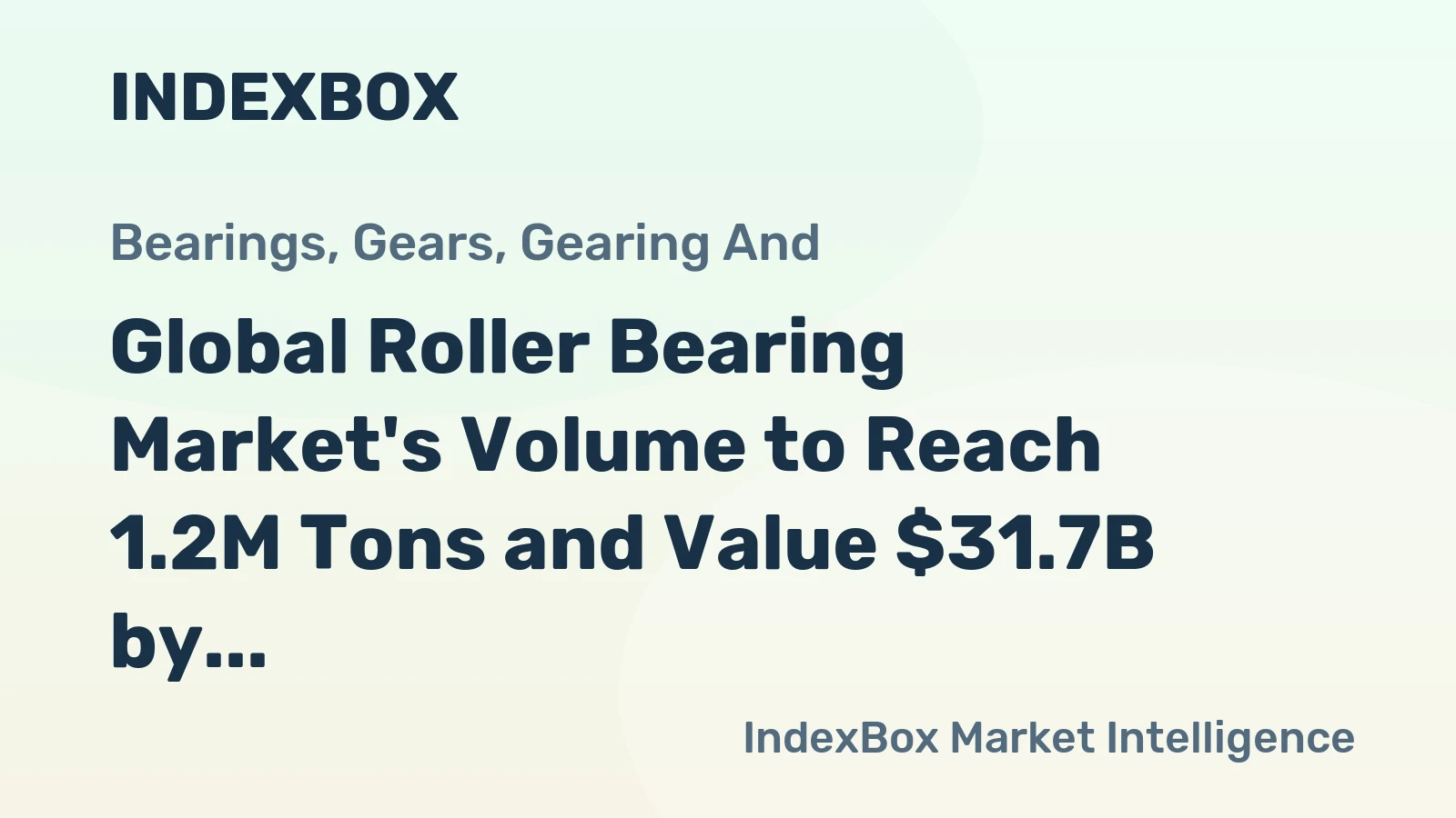 Global Roller Bearing Market's Volume to Reach 1.2M Tons and Value $31.7B by 2035