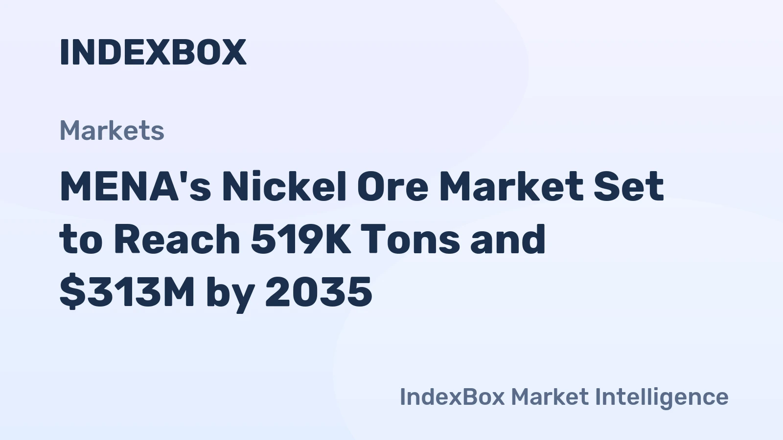 MENA's Nickel Ore Market Set to Reach 519K Tons and $313M by 2035