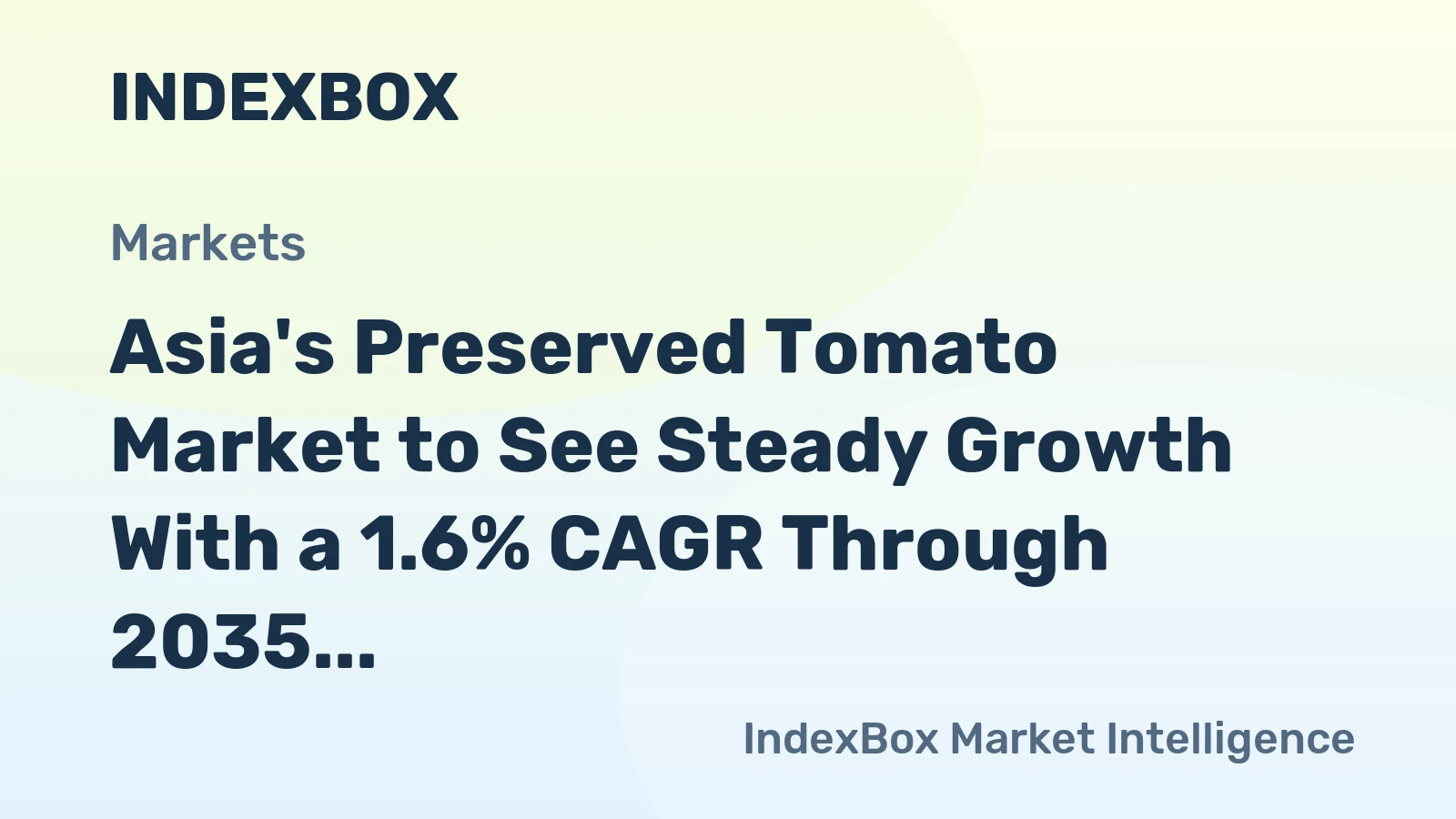 Asia's Preserved Tomato Market to See Steady Growth With a 1.6% CAGR Through 2035