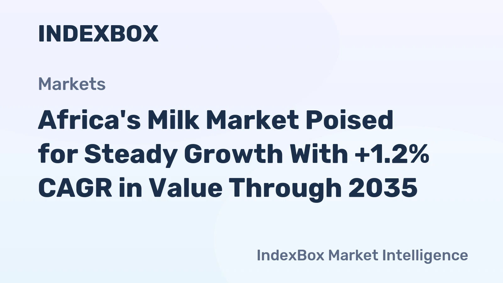 Africa's Milk Market Poised for Steady Growth With +1.2% CAGR in Value Through 2035