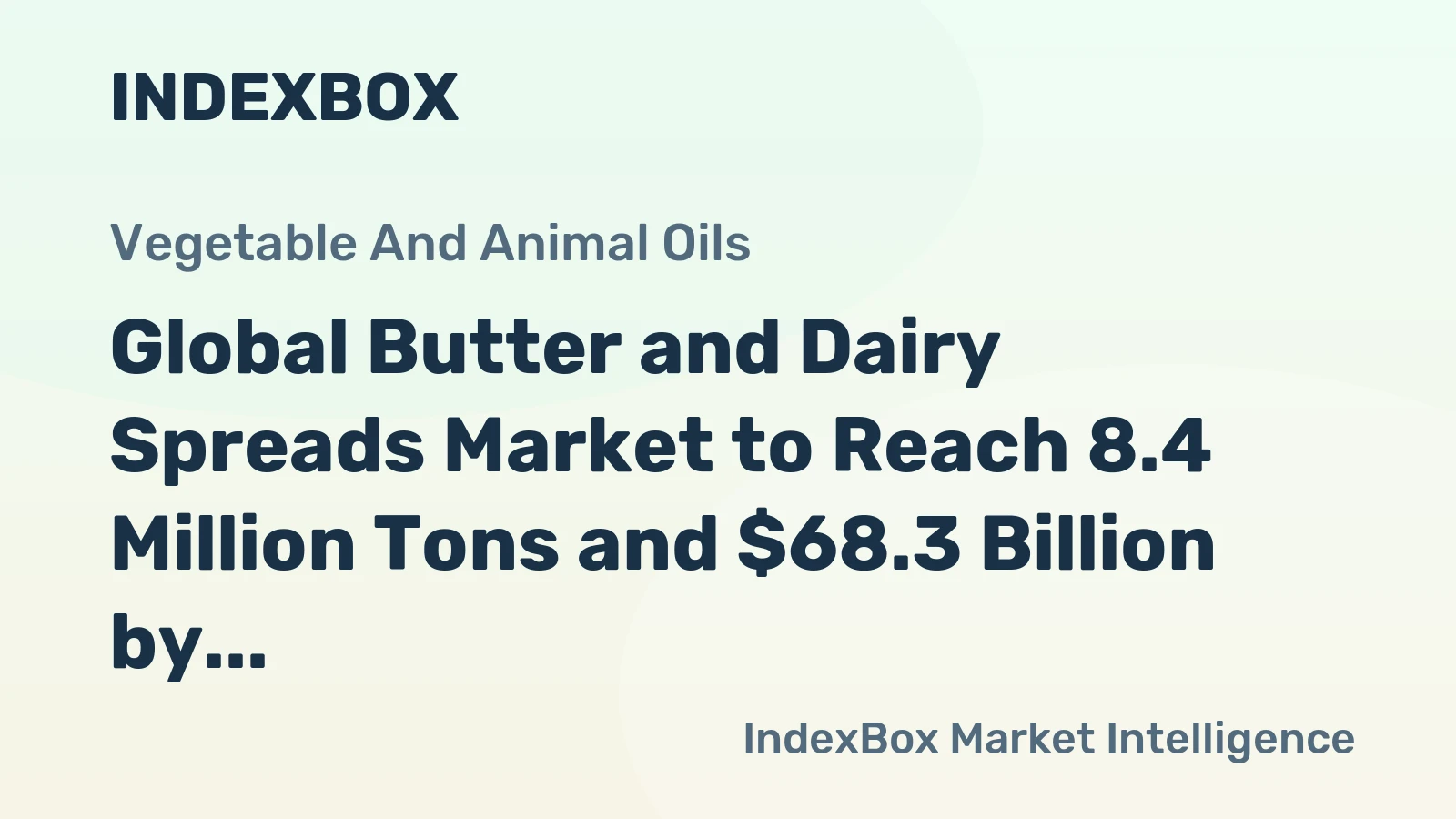 Global Butter and Dairy Spreads Market to Reach 8.4 Million Tons and $68.3 Billion by 2035