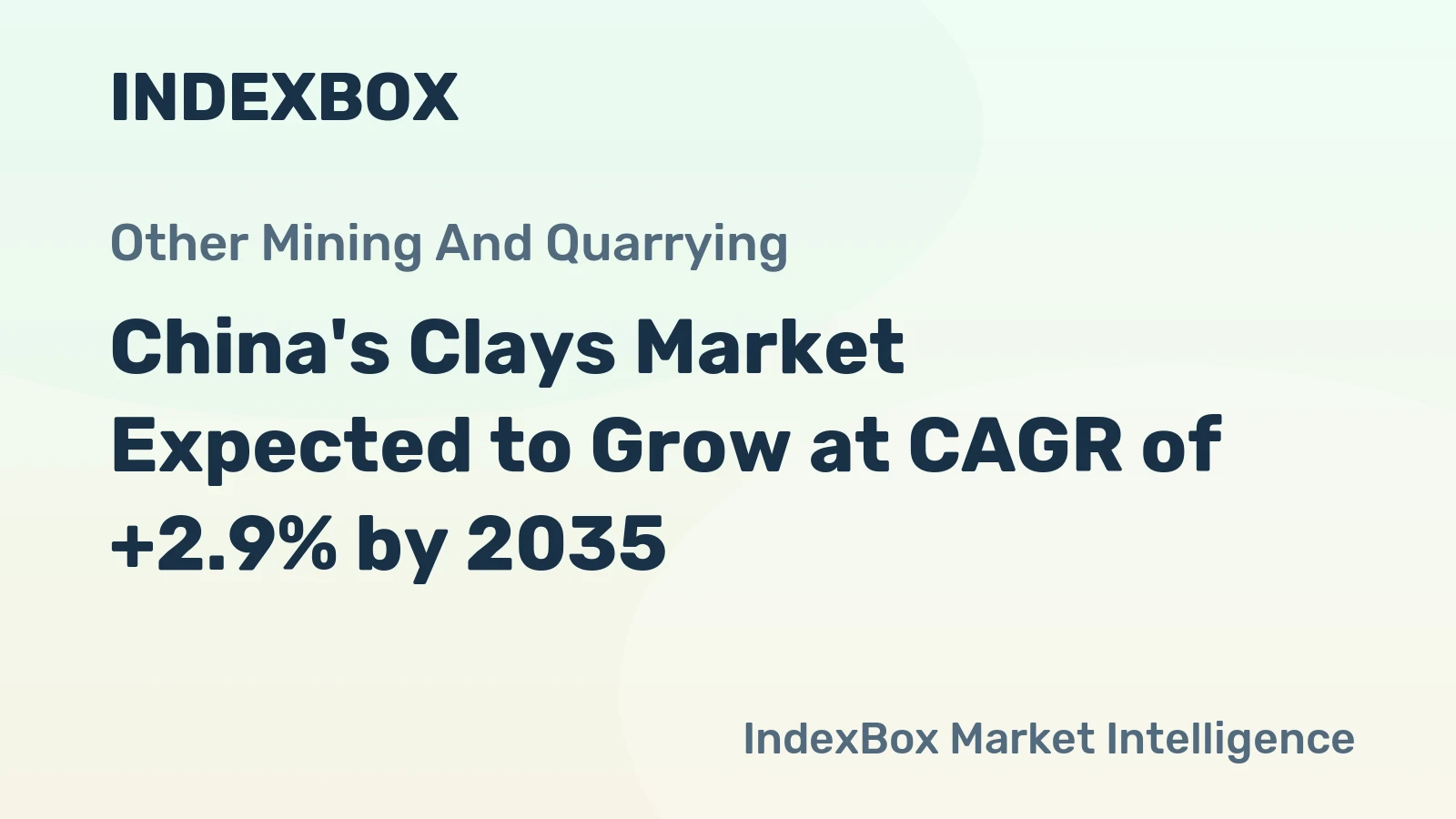 China's Clays Market Expected to Grow at CAGR of +2.9% by 2035