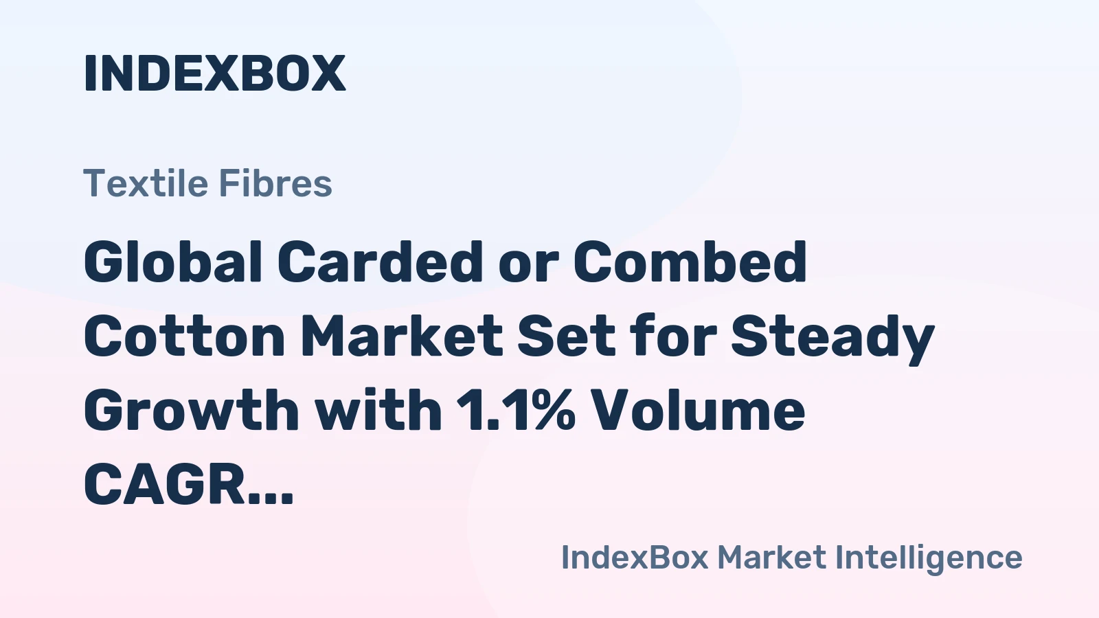 Global Carded or Combed Cotton Market Set for Steady Growth with 1.1% Volume CAGR Through 2035