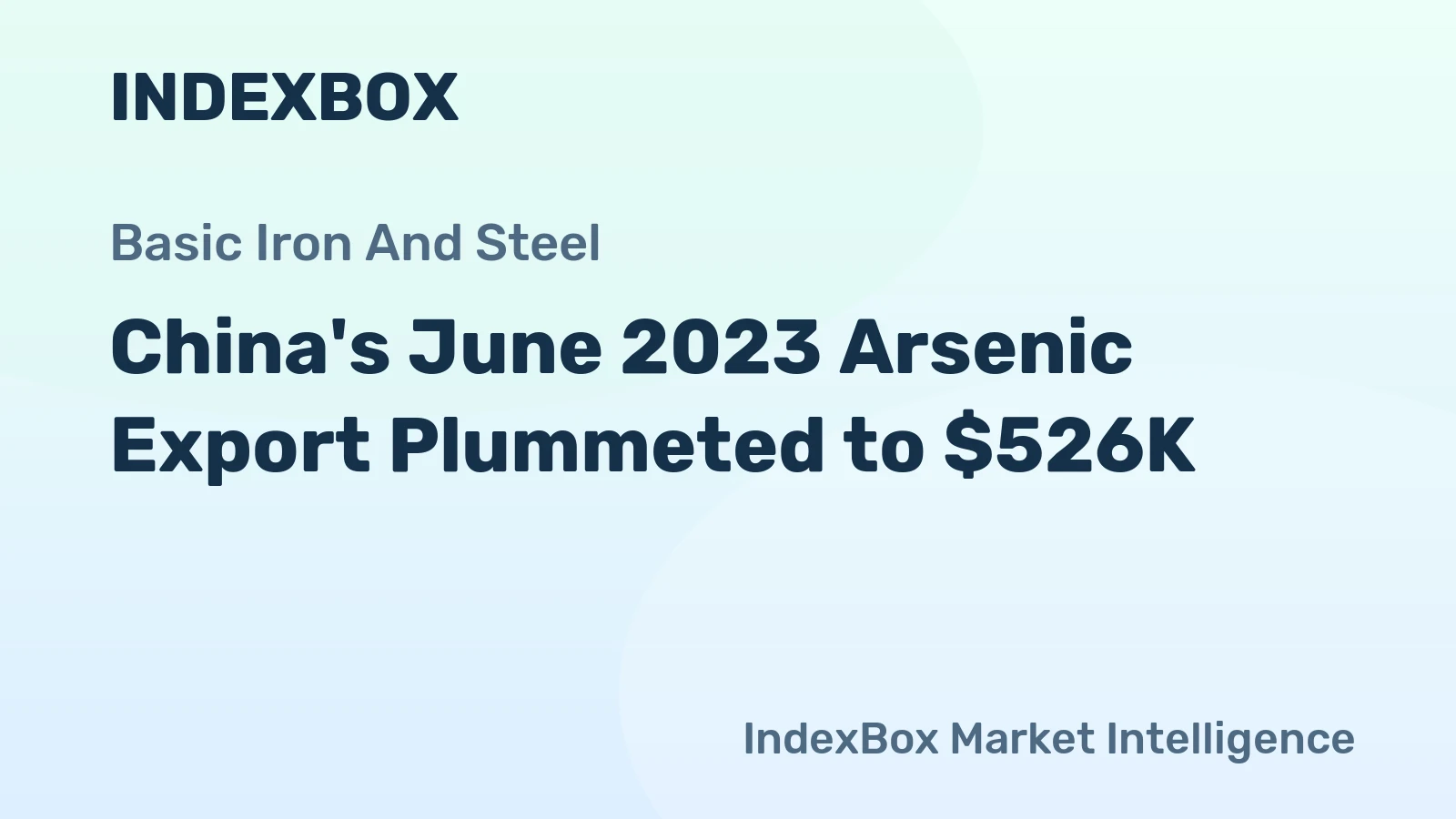 China's June 2023 Arsenic Export Plummeted to $526K