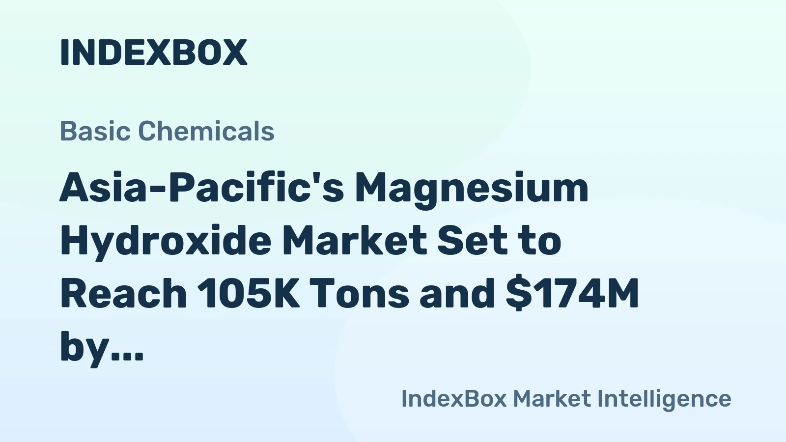 Asia-Pacific's Magnesium Hydroxide Market Set to Reach 105K Tons and $174M by 2035