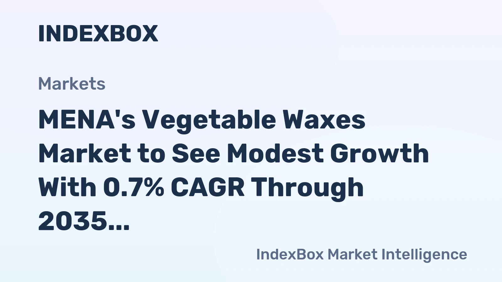 MENA's Vegetable Waxes Market to See Modest Growth With 0.7% CAGR Through 2035