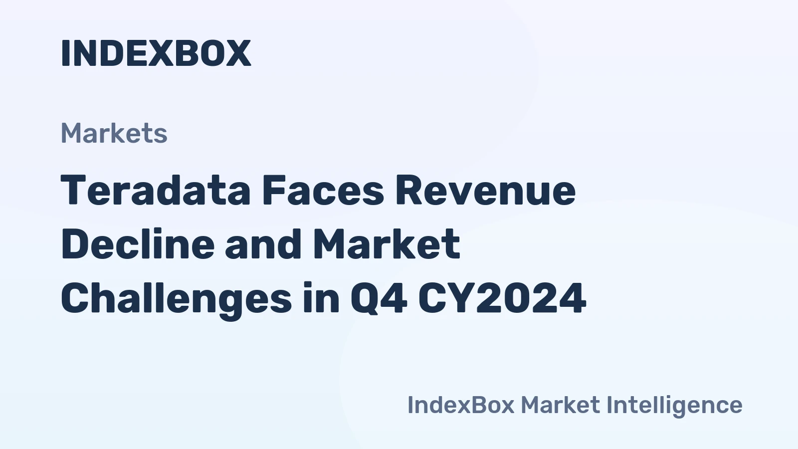 Teradata Faces Revenue Decline and Market Challenges in Q4 CY2024