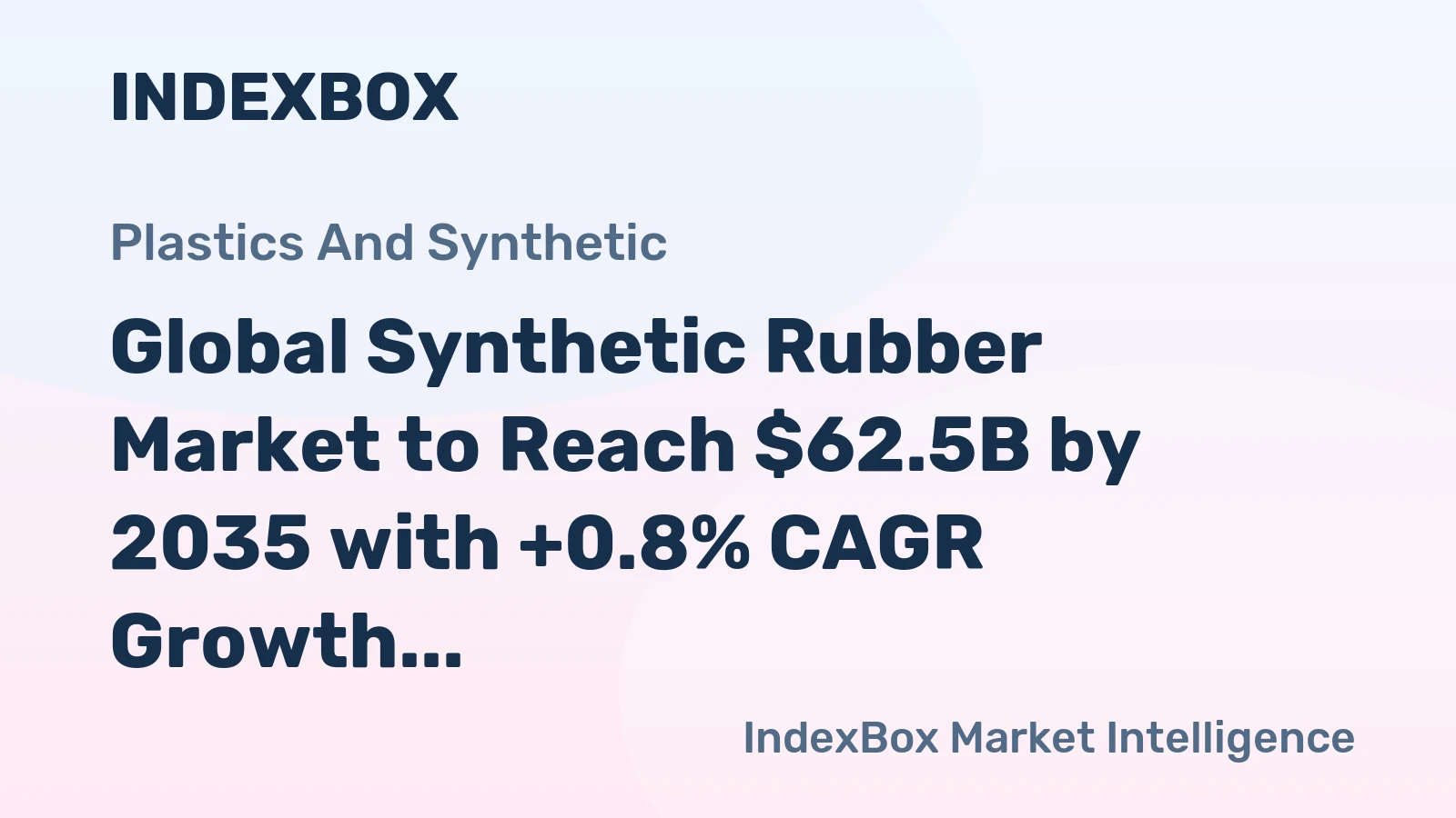 Global Synthetic Rubber Market to Reach $62.5B by 2035 with +0.8% CAGR Growth