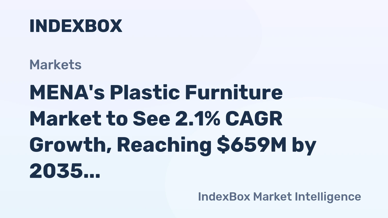 MENA's Plastic Furniture Market to See 2.1% CAGR Growth, Reaching $659M by 2035