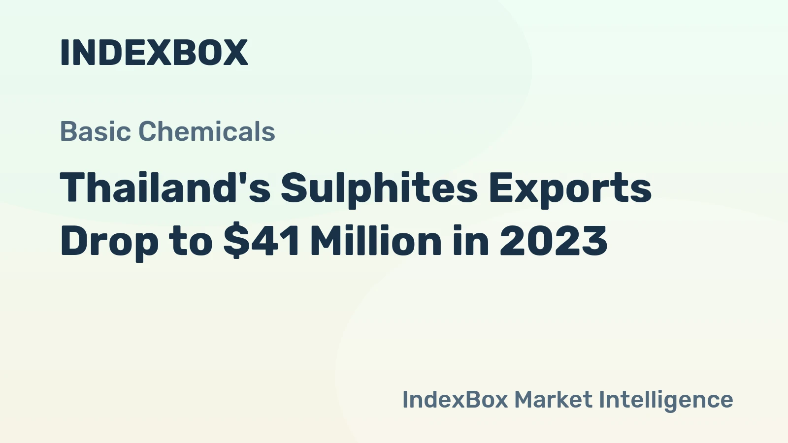 Thailand's Sulphites Exports Drop to $41 Million in 2023