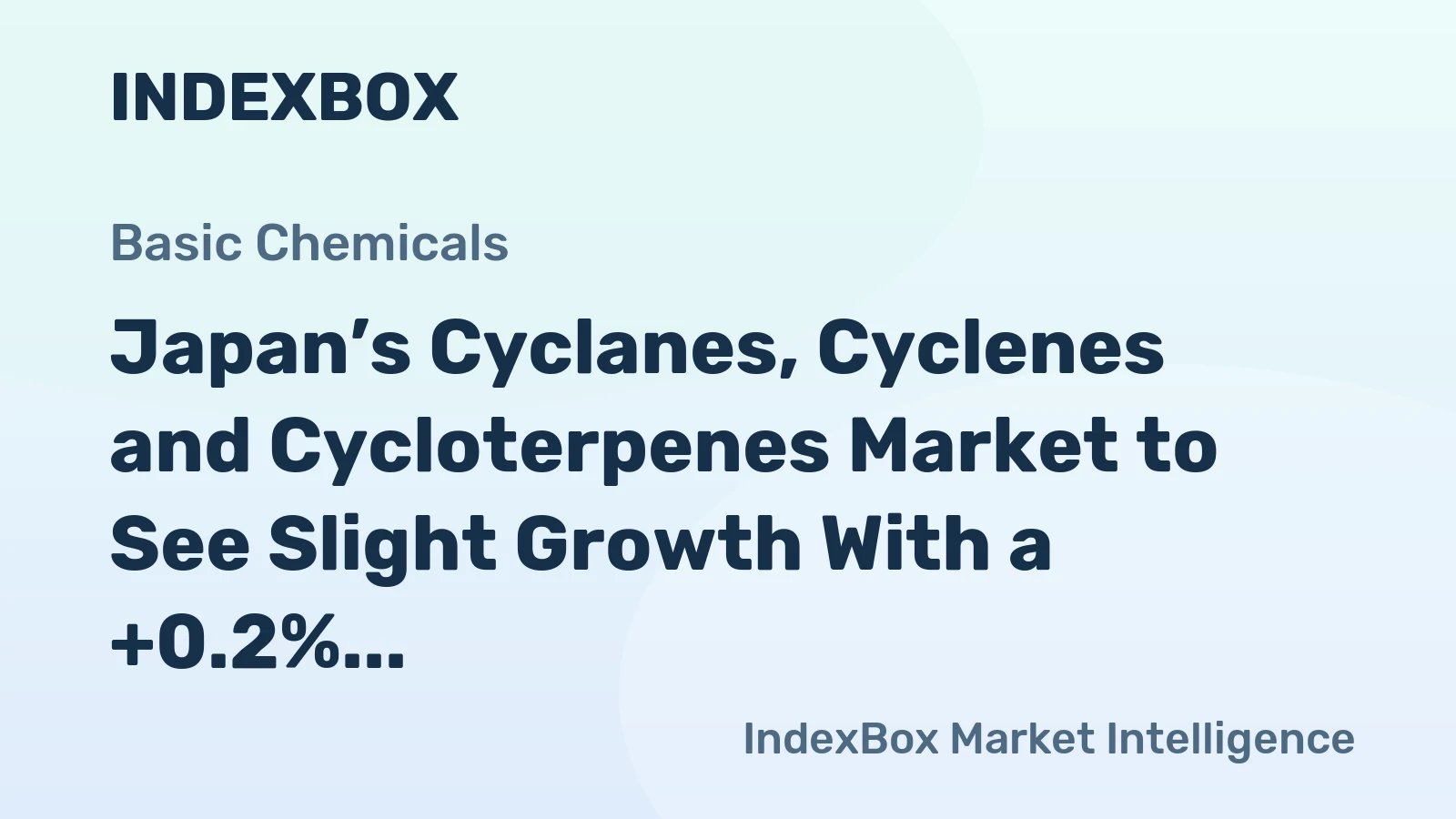 Japan’s Cyclanes, Cyclenes and Cycloterpenes Market to See Slight Growth With a +0.2% Volume CAGR