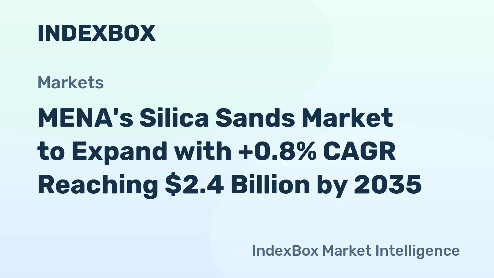 MENA's Silica Sands Market to Expand with +0.8% CAGR Reaching $2.4 Billion by 2035