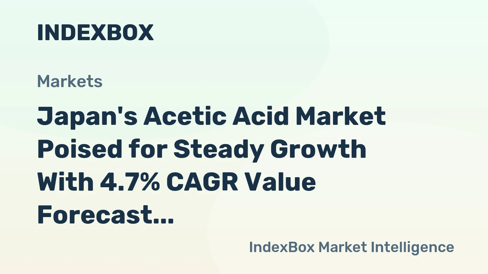 Japan's Acetic Acid Market Poised for Steady Growth With 4.7% CAGR Value Forecast