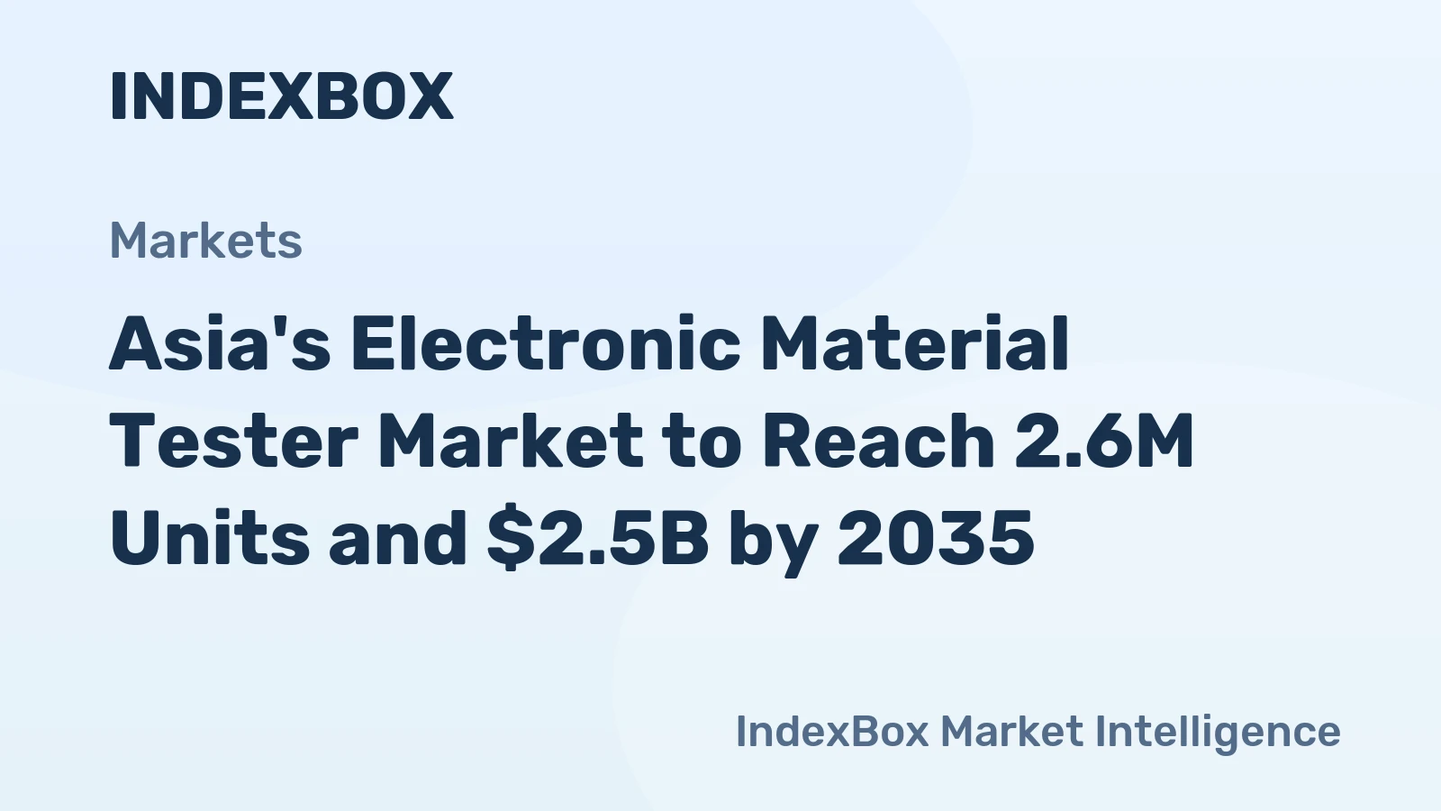 Asia's Electronic Material Tester Market to Reach 2.6M Units and $2.5B by 2035