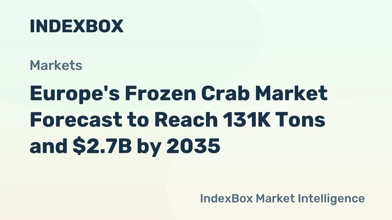 Europe's Frozen Crab Market Forecast to Reach 131K Tons and $2.7B by 2035