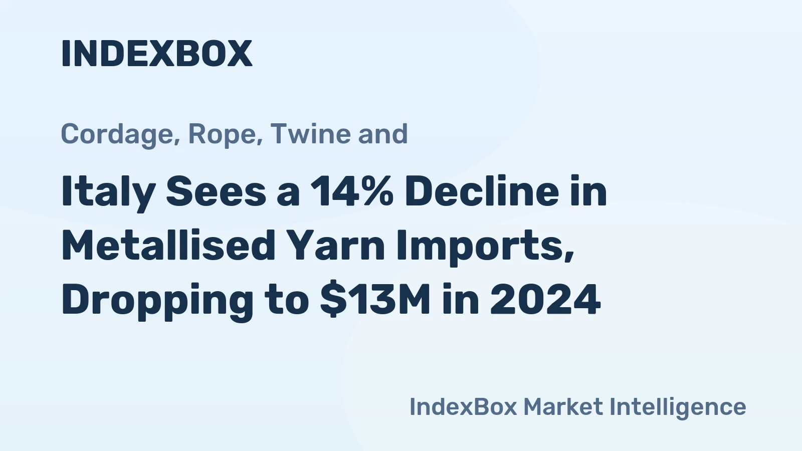 Italy Sees a 14% Decline in Metallised Yarn Imports, Dropping to $13M in 2024