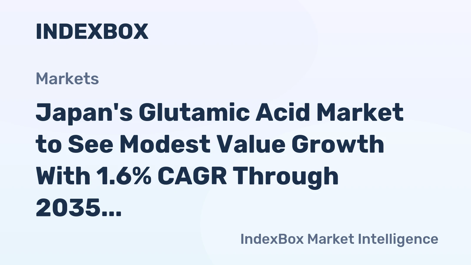 Japan's Glutamic Acid Market to See Modest Value Growth With 1.6% CAGR Through 2035