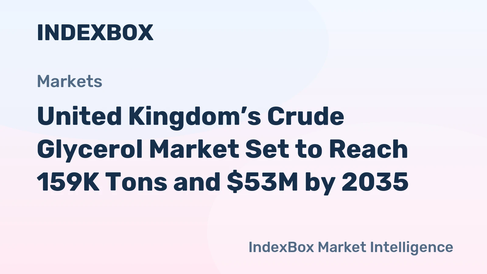 United Kingdom’s Crude Glycerol Market Set to Reach 159K Tons and $53M by 2035