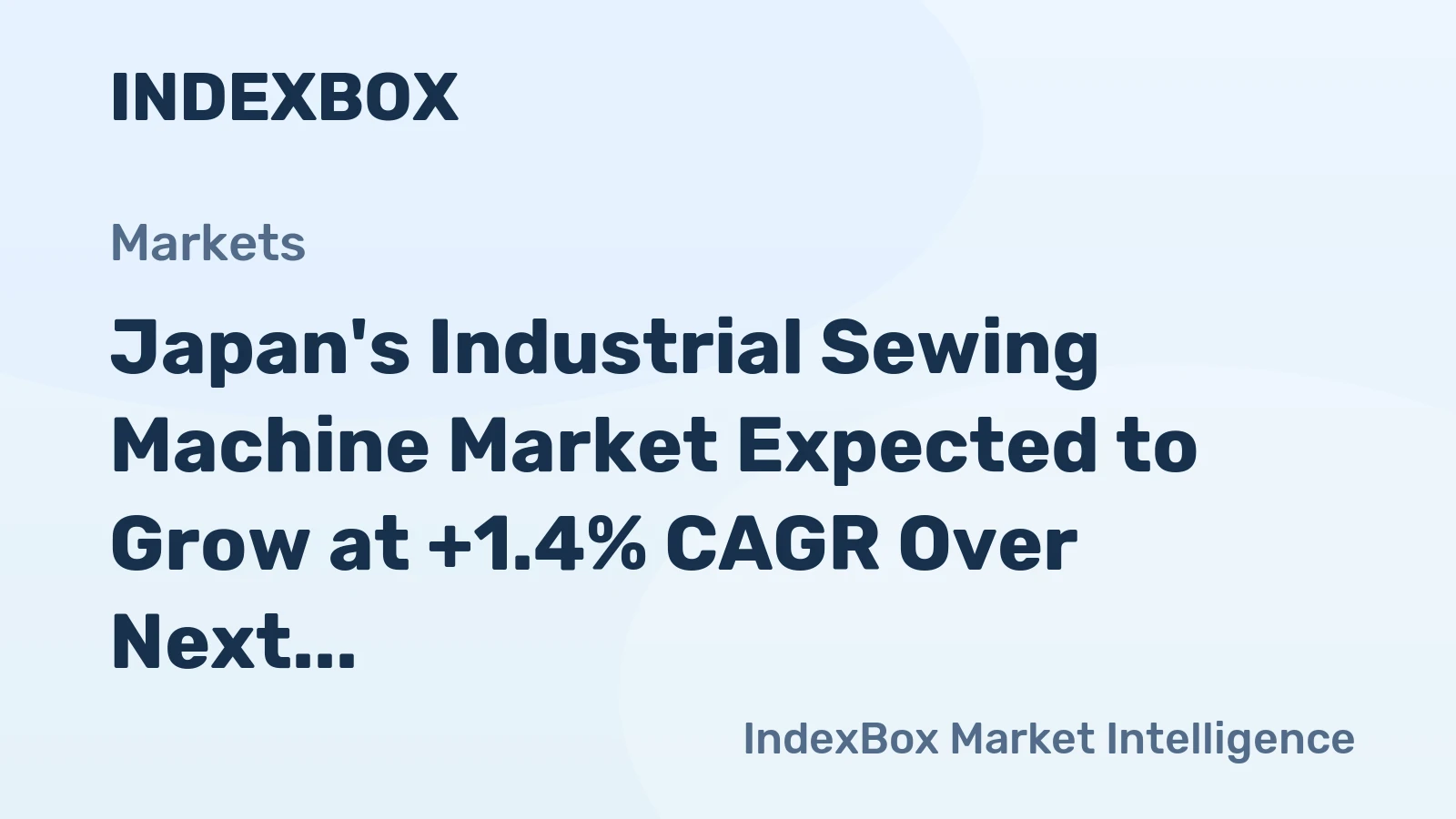 Japan's Industrial Sewing Machine Market Expected to Grow at +1.4% CAGR Over Next Decade