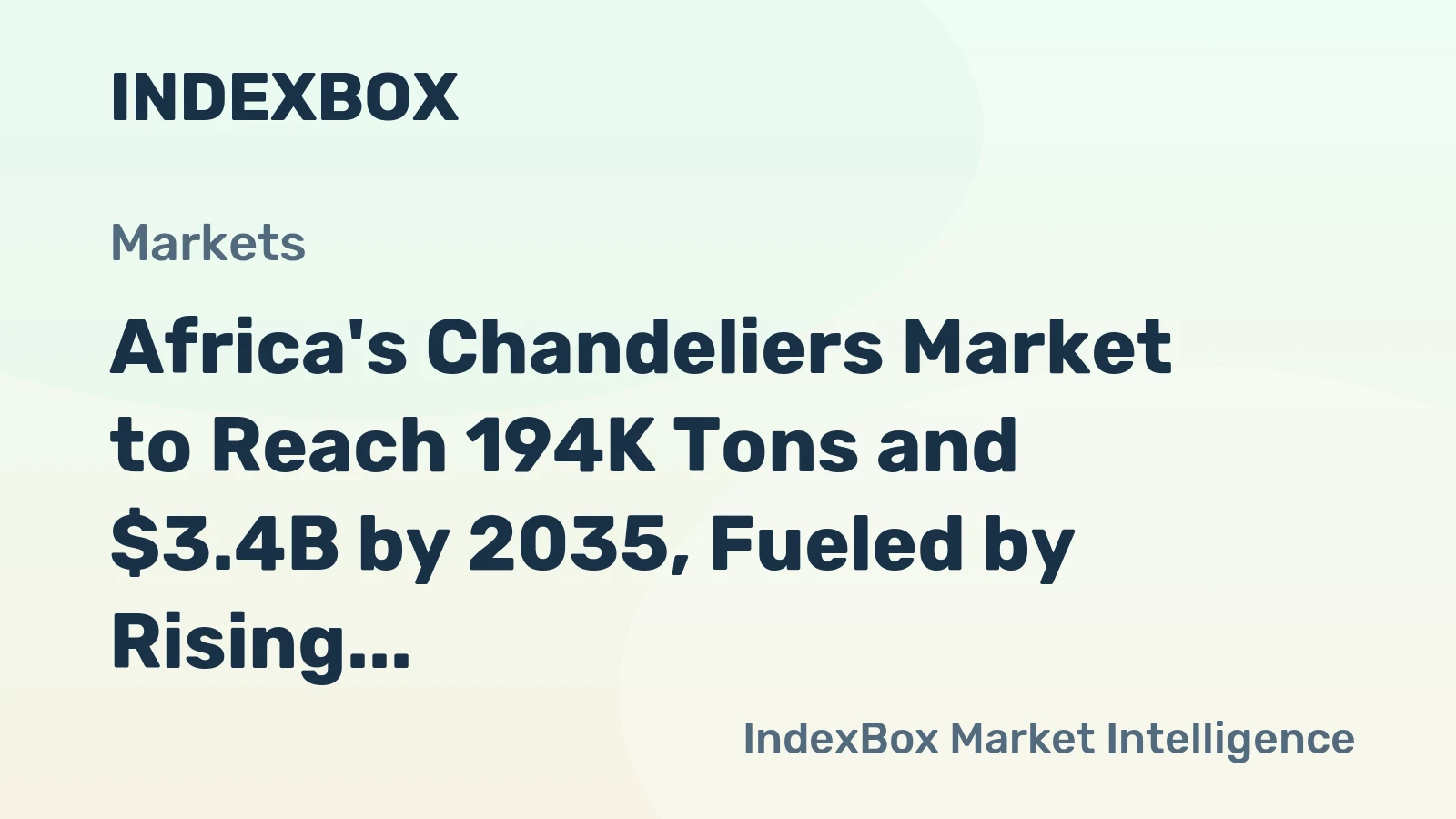 Africa's Chandeliers Market to Reach 194K Tons and $3.4B by 2035, Fueled by Rising Demand
