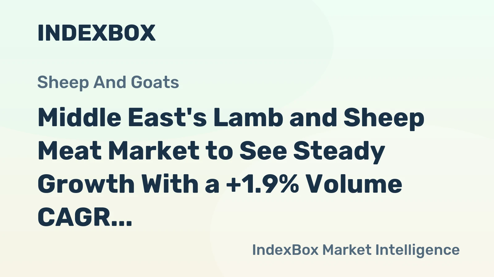 Middle East's Lamb and Sheep Meat Market to See Steady Growth With a +1.9% Volume CAGR Through 2035