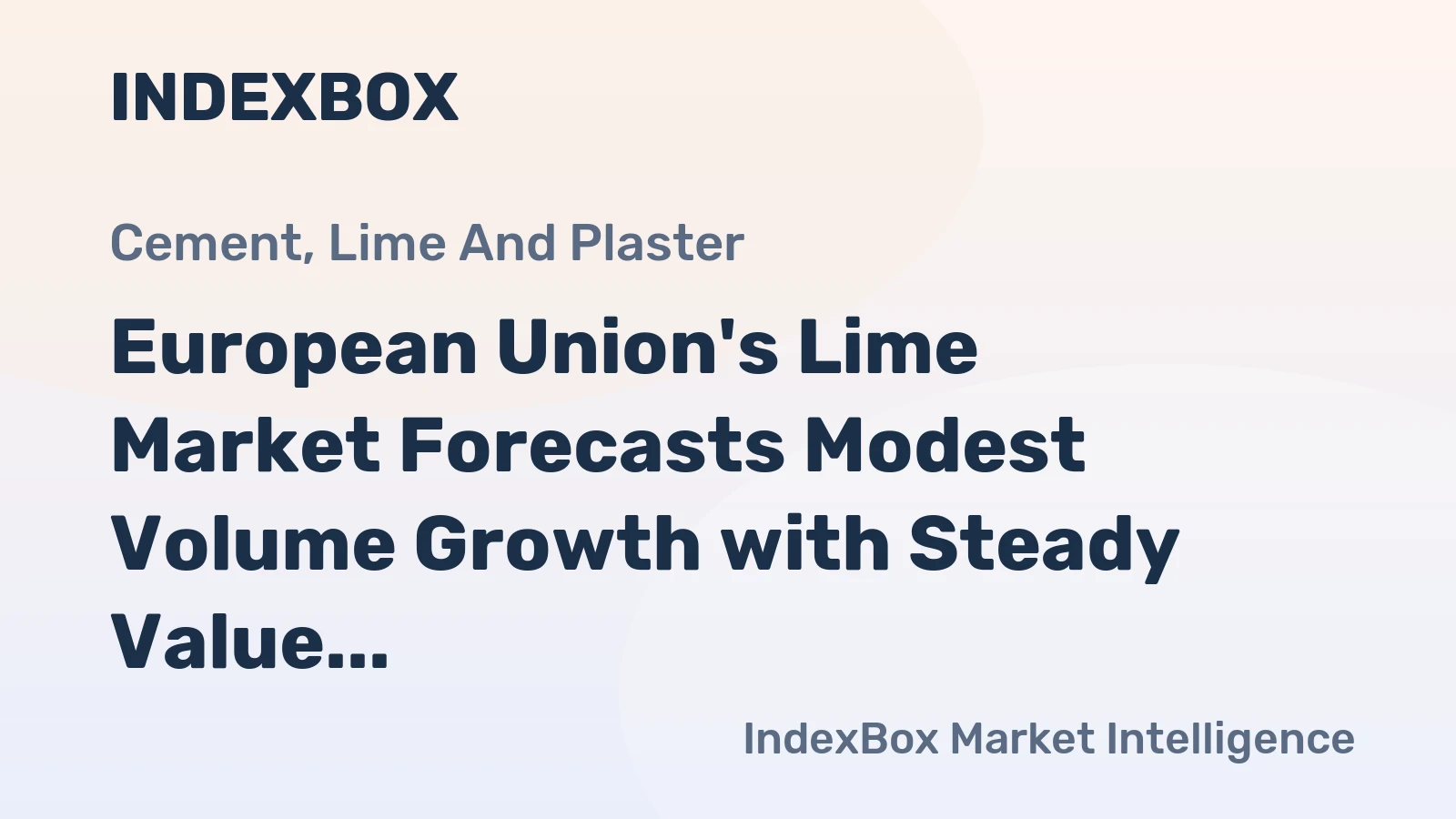 European Union's Lime Market Forecasts Modest Volume Growth with Steady Value Increase Through 2035