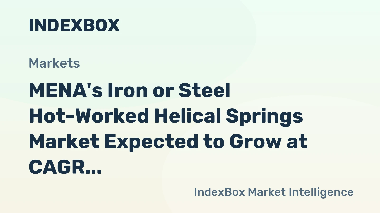 MENA's Iron or Steel Hot-Worked Helical Springs Market Expected to Grow at CAGR of +1.5% Over Next Decade