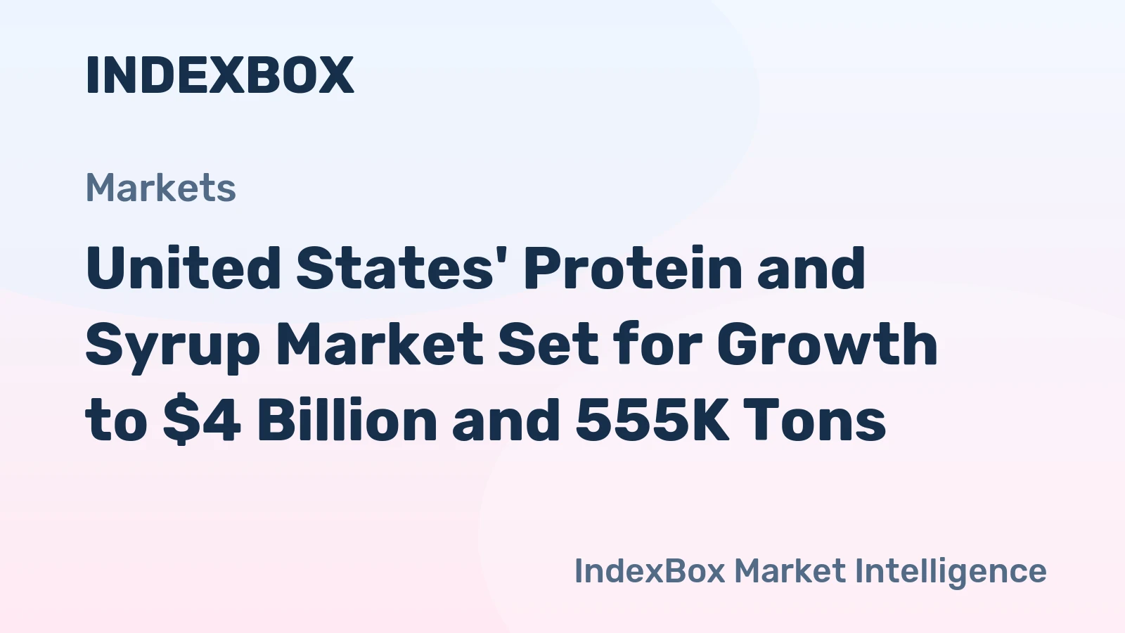 United States' Protein and Syrup Market Set for Growth to $4 Billion and 555K Tons