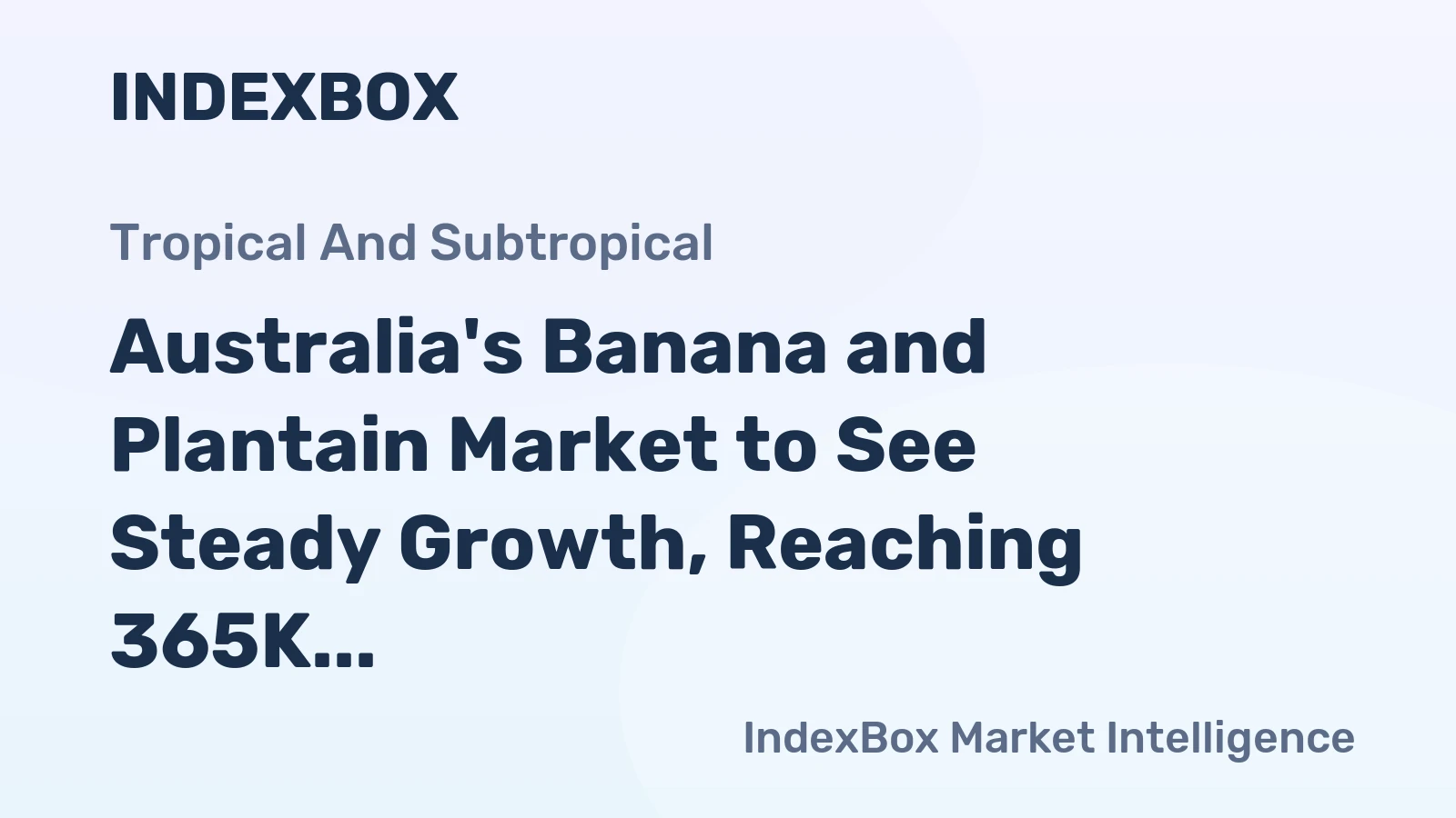 Australia's Banana and Plantain Market to See Steady Growth, Reaching 365K Tons and $428M by 2035