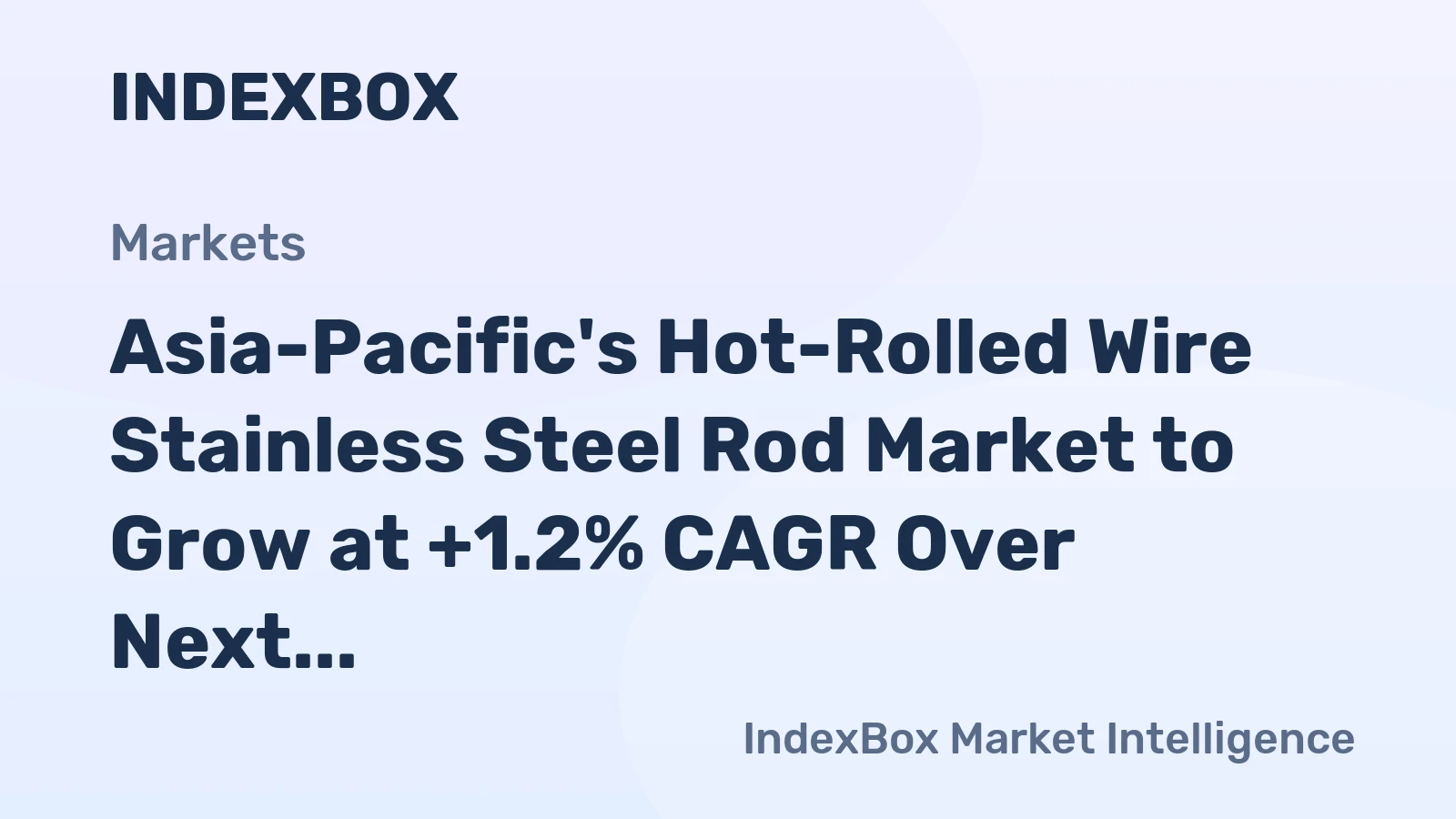 Asia-Pacific's Hot-Rolled Wire Stainless Steel Rod Market to Grow at +1.2% CAGR Over Next Decade