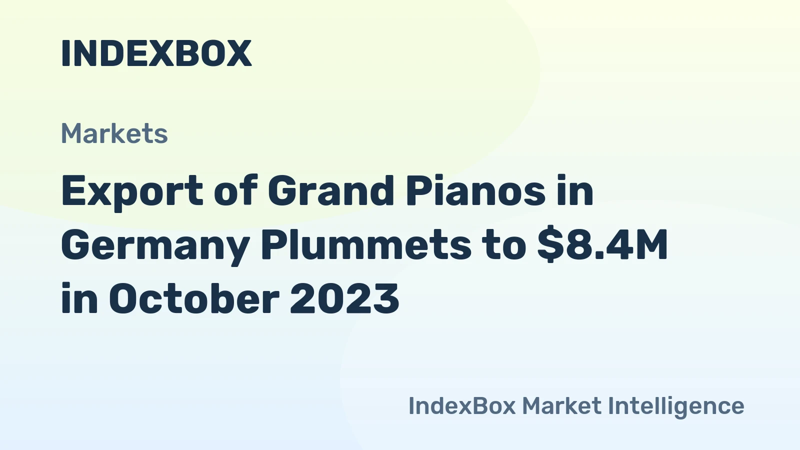 Export of Grand Pianos in Germany Plummets to $8.4M in October 2023