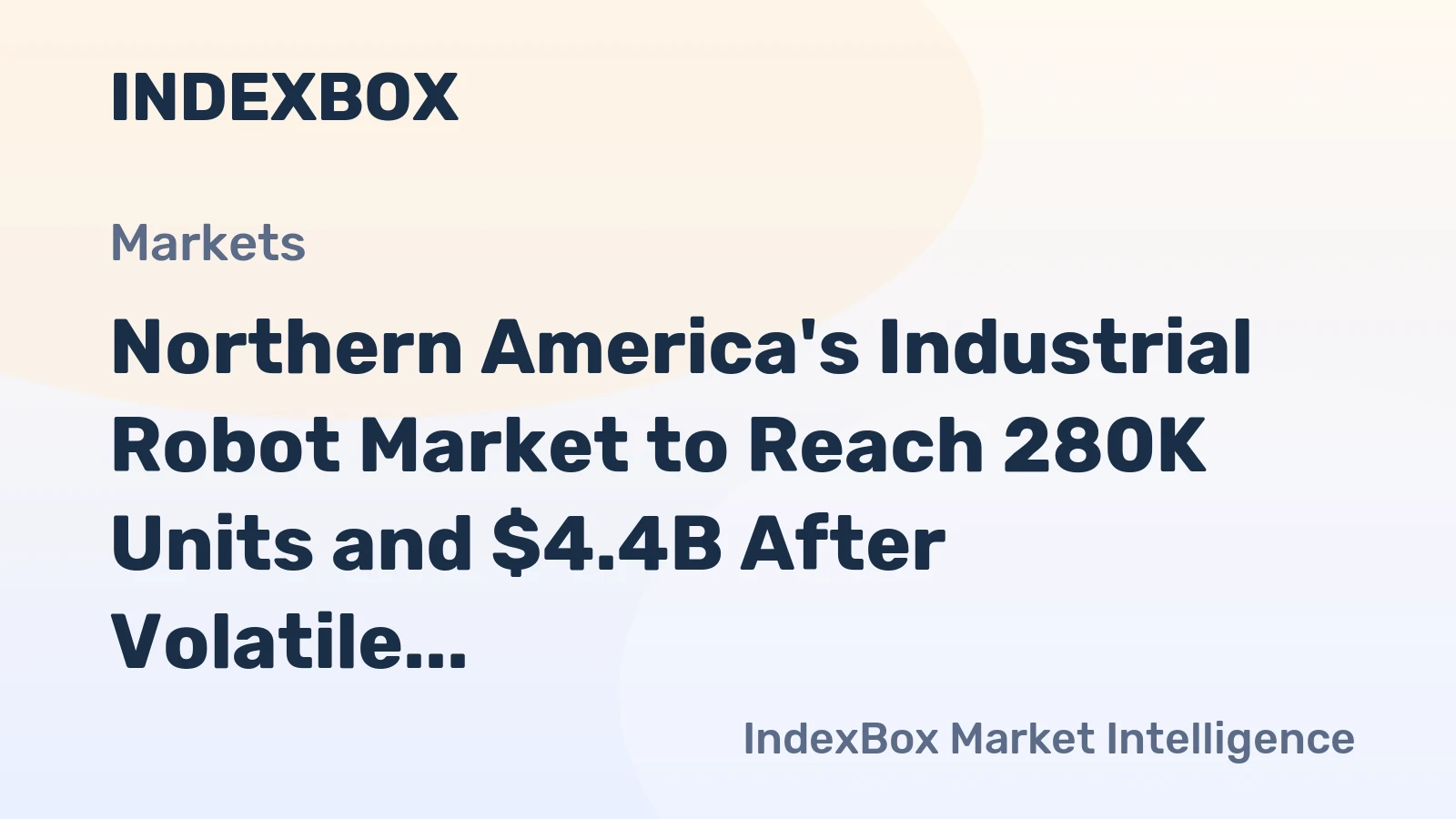 Northern America's Industrial Robot Market to Reach 280K Units and $4.4B After Volatile Contraction