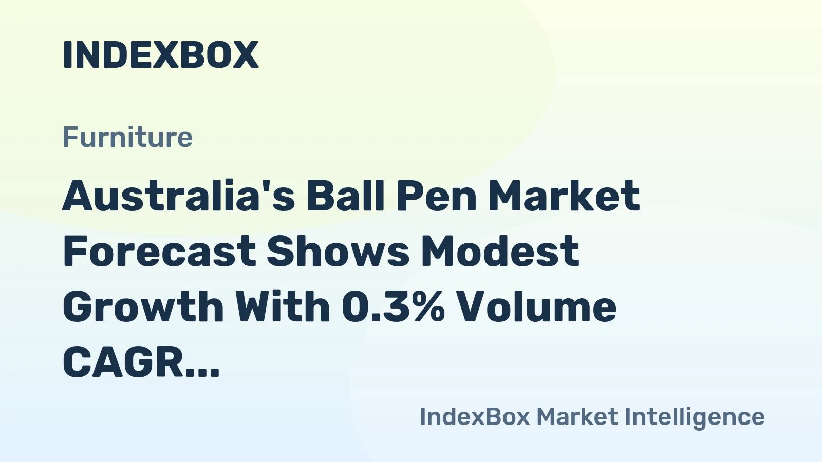Australia's Ball Pen Market Forecast Shows Modest Growth With 0.3% Volume CAGR