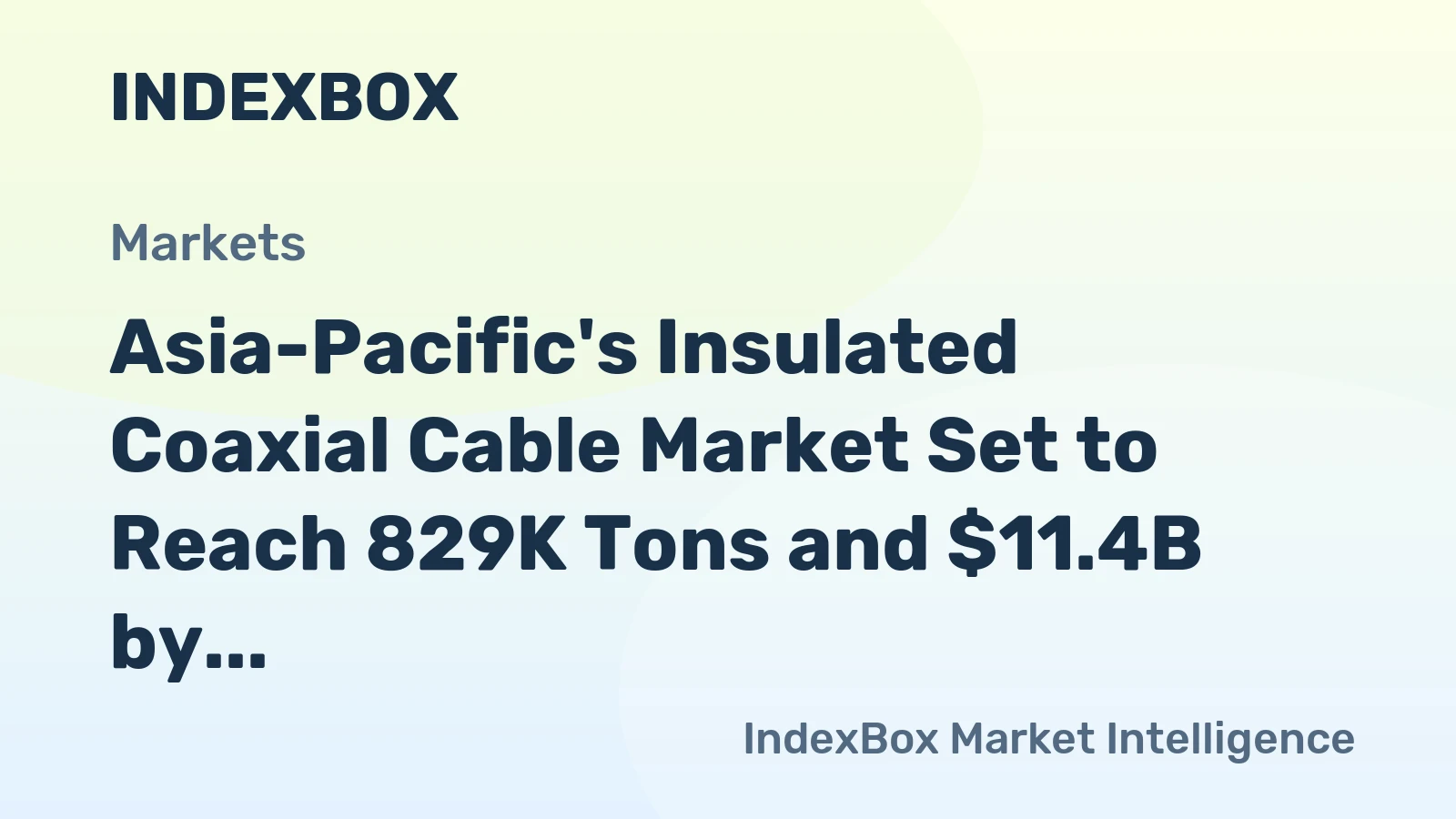Asia-Pacific's Insulated Coaxial Cable Market Set to Reach 829K Tons and $11.4B by 2035
