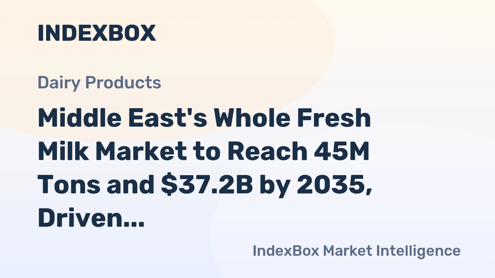 Middle East's Whole Fresh Milk Market to Reach 45M Tons and $37.2B by 2035, Driven by Increasing Demand
