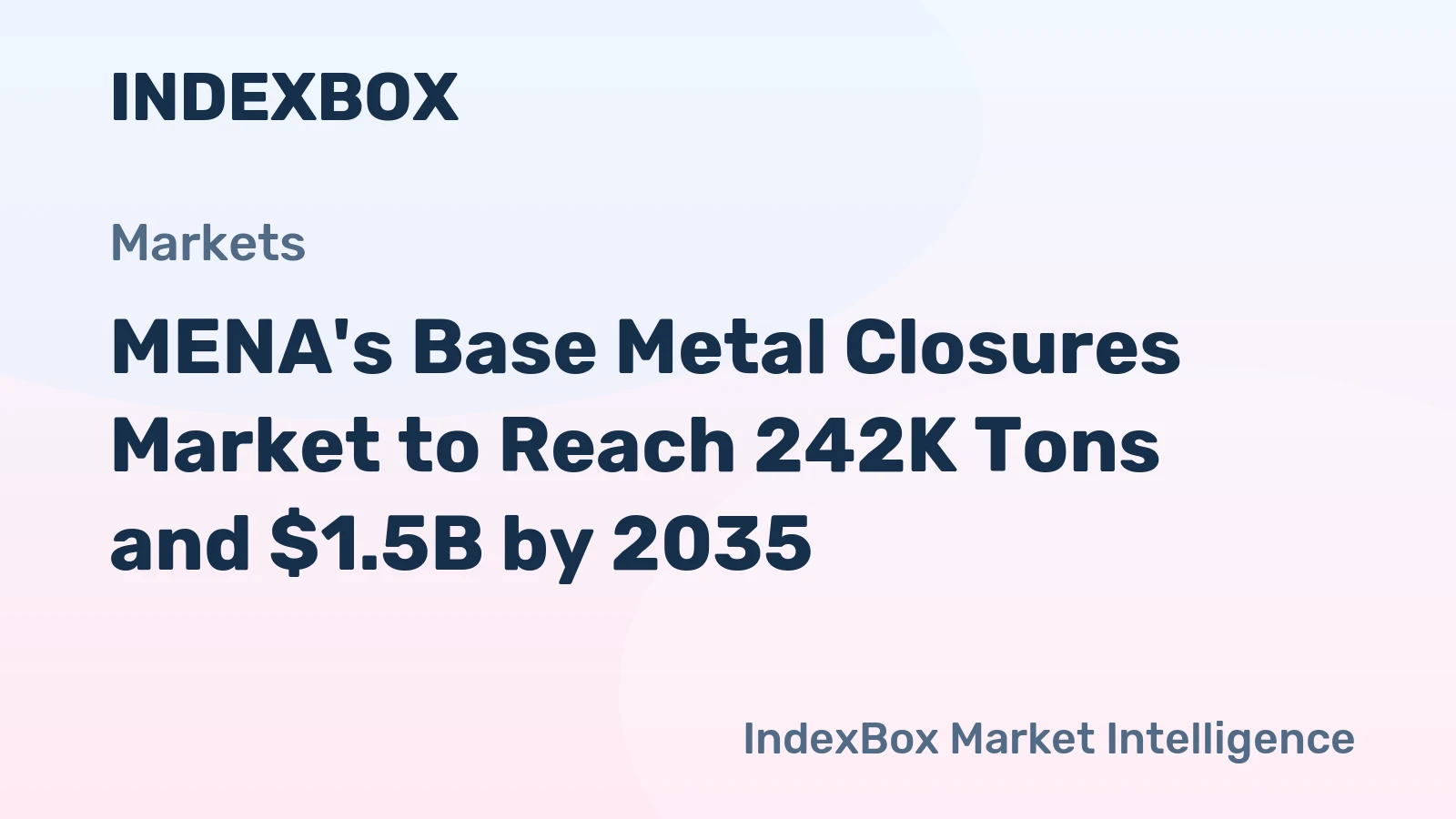 MENA's Base Metal Closures Market to Reach 242K Tons and $1.5B by 2035