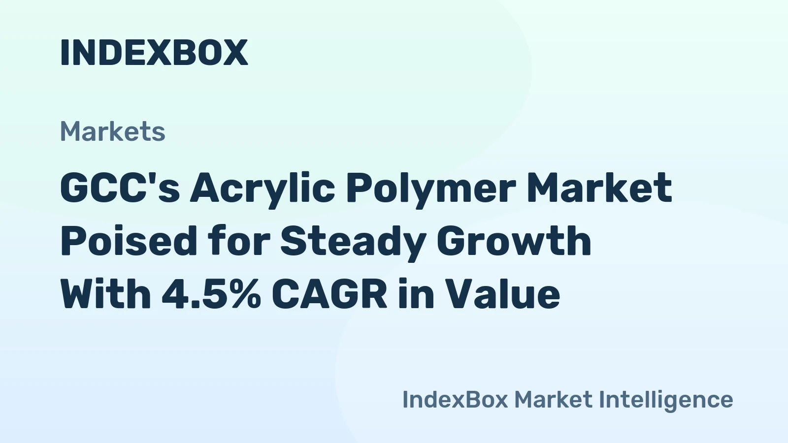 GCC's Acrylic Polymer Market Poised for Steady Growth With 4.5% CAGR in Value