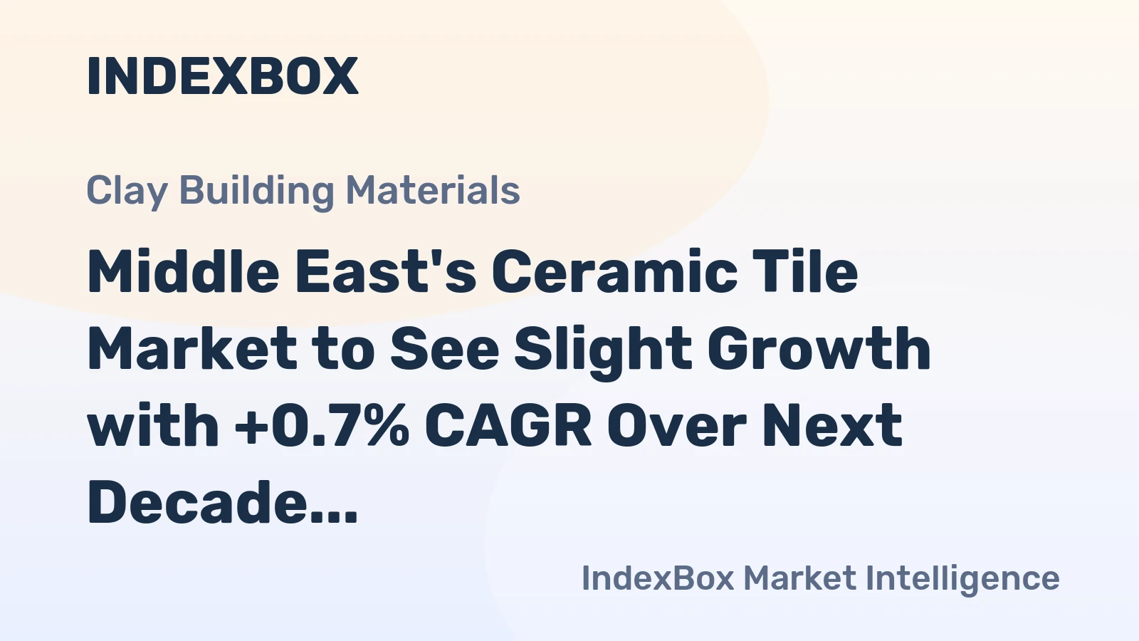 Middle East's Ceramic Tile Market to See Slight Growth with +0.7% CAGR Over Next Decade