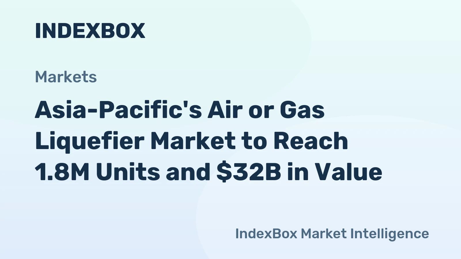 Asia-Pacific's Air or Gas Liquefier Market to Reach 1.8M Units and $32B in Value