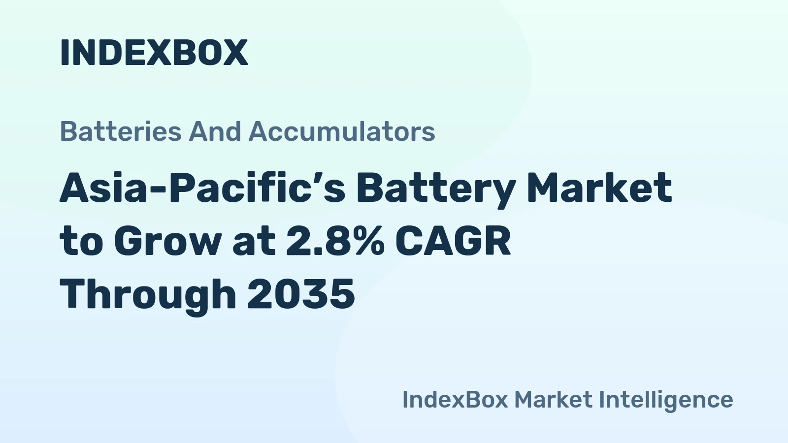 Asia-Pacific’s Battery Market to Grow at 2.8% CAGR Through 2035