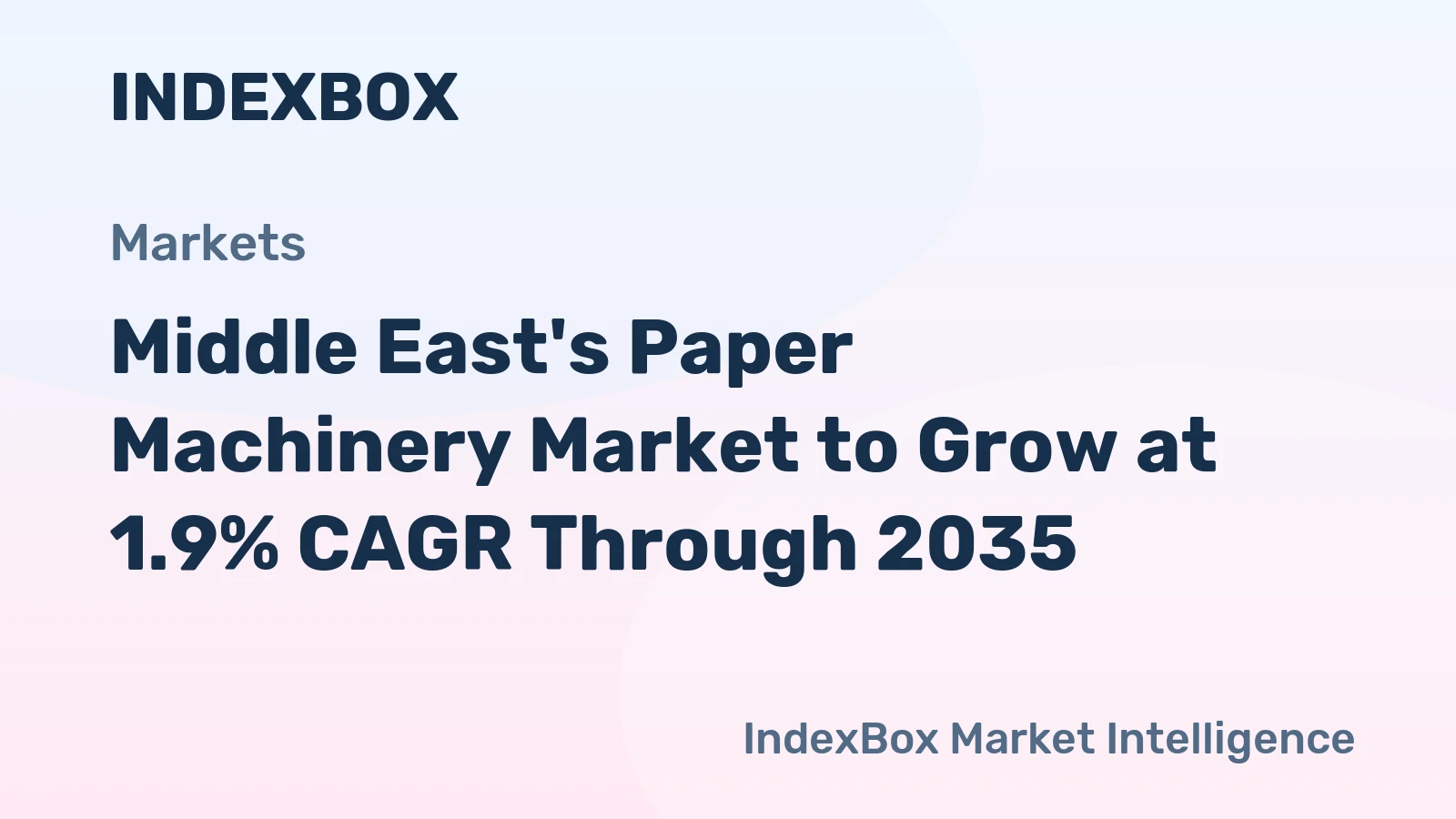 Middle East's Paper Machinery Market to Grow at 1.9% CAGR Through 2035