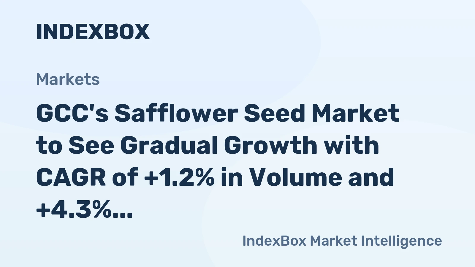 GCC's Safflower Seed Market to See Gradual Growth with CAGR of +1.2% in Volume and +4.3% in Value by 2035
