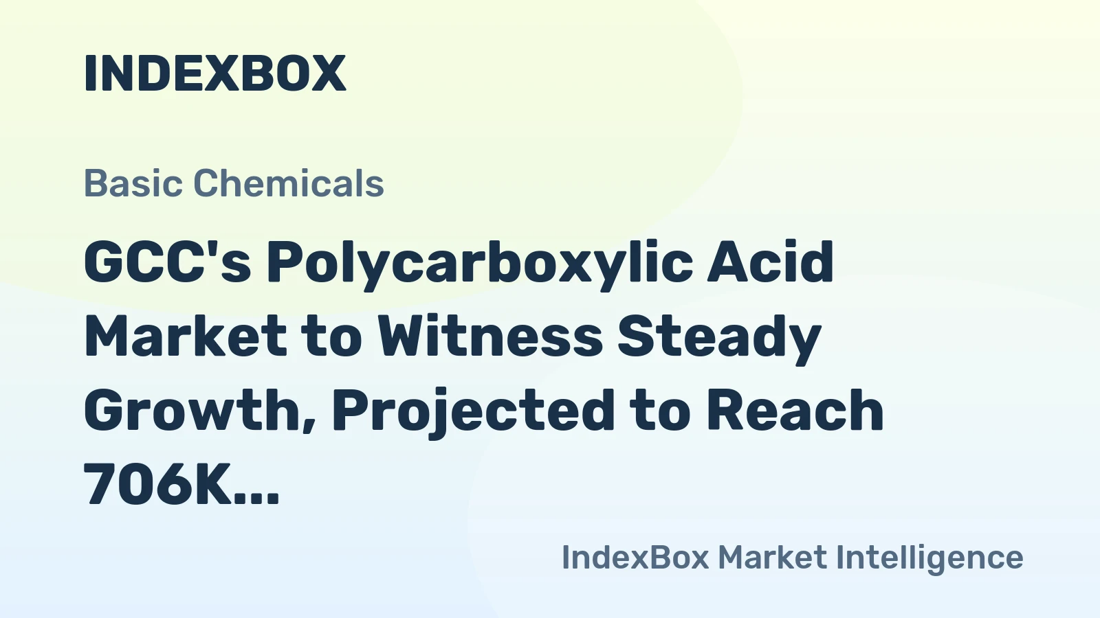 GCC's Polycarboxylic Acid Market to Witness Steady Growth, Projected to Reach 706K Tons and $798M by 2035