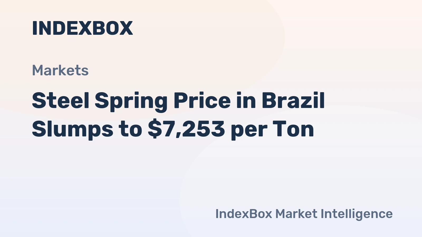 Steel Spring Price in Brazil Slumps to $7,253 per Ton