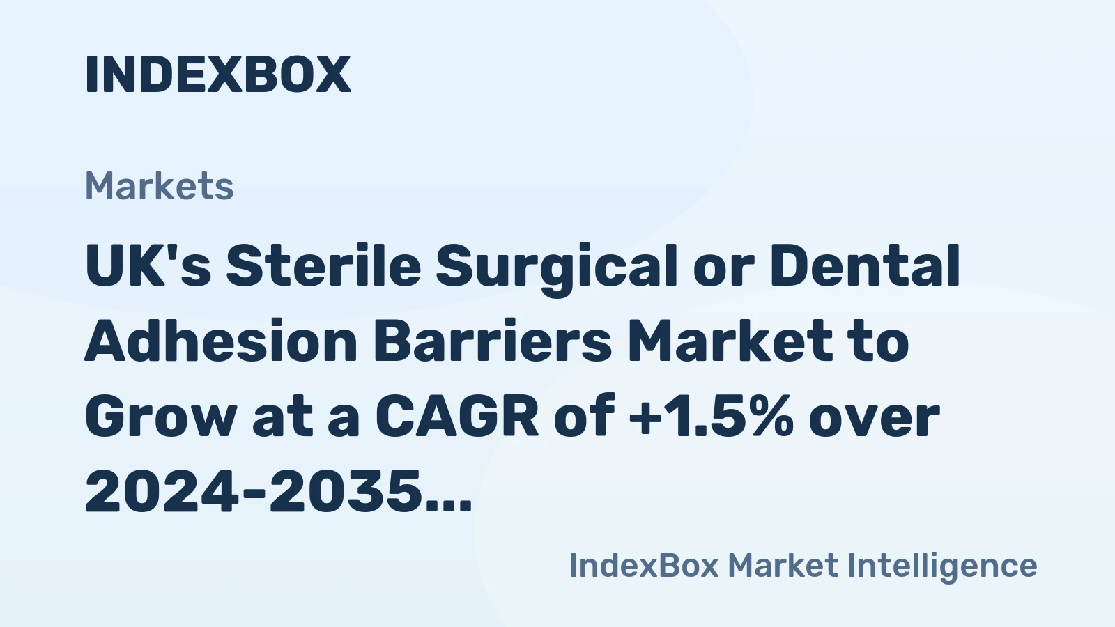 UK's Sterile Surgical or Dental Adhesion Barriers Market to Grow at a CAGR of +1.5% over 2024-2035, Reaching $103M by 2035