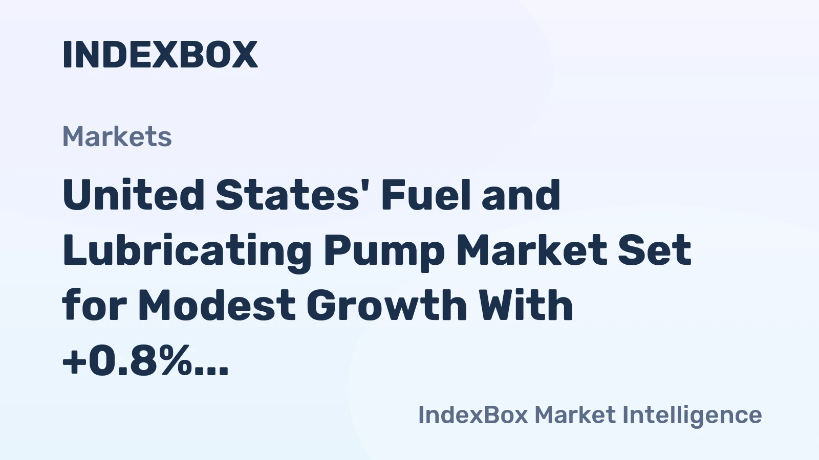 United States' Fuel and Lubricating Pump Market Set for Modest Growth With +0.8% CAGR