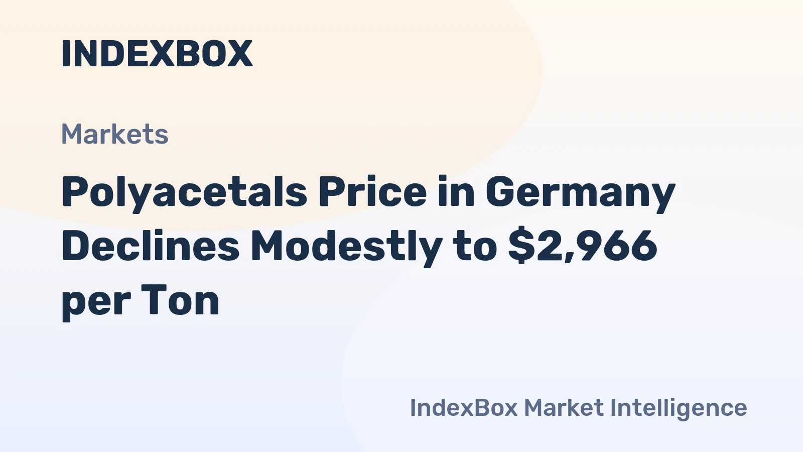 Polyacetals Price in Germany Declines Modestly to $2,966 per Ton
