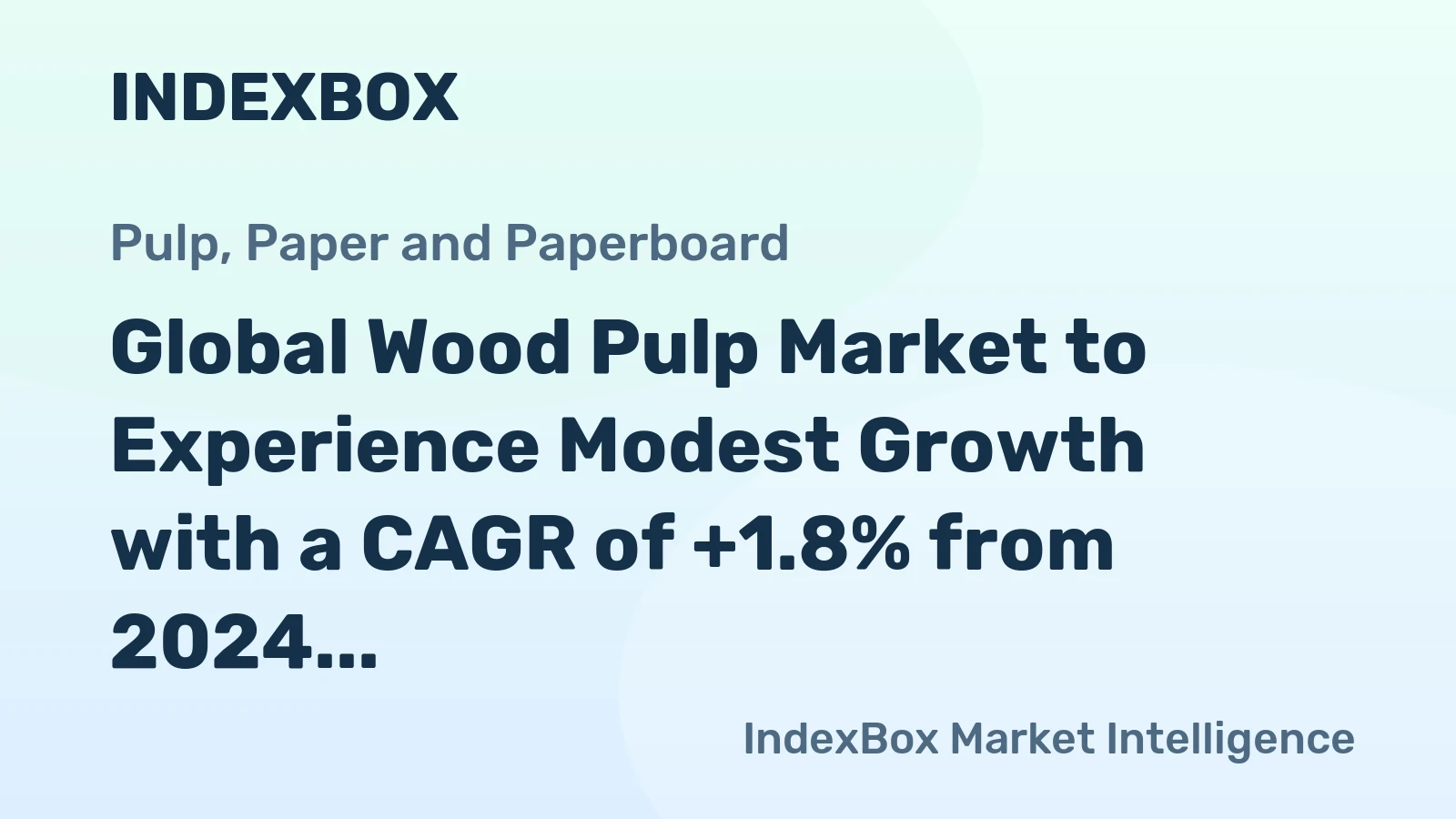Global Wood Pulp Market to Experience Modest Growth with a CAGR of +1.8% from 2024 to 2035
