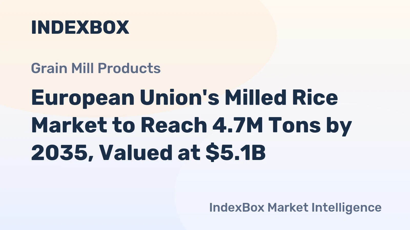 European Union's Milled Rice Market to Reach 4.7M Tons by 2035, Valued at $5.1B
